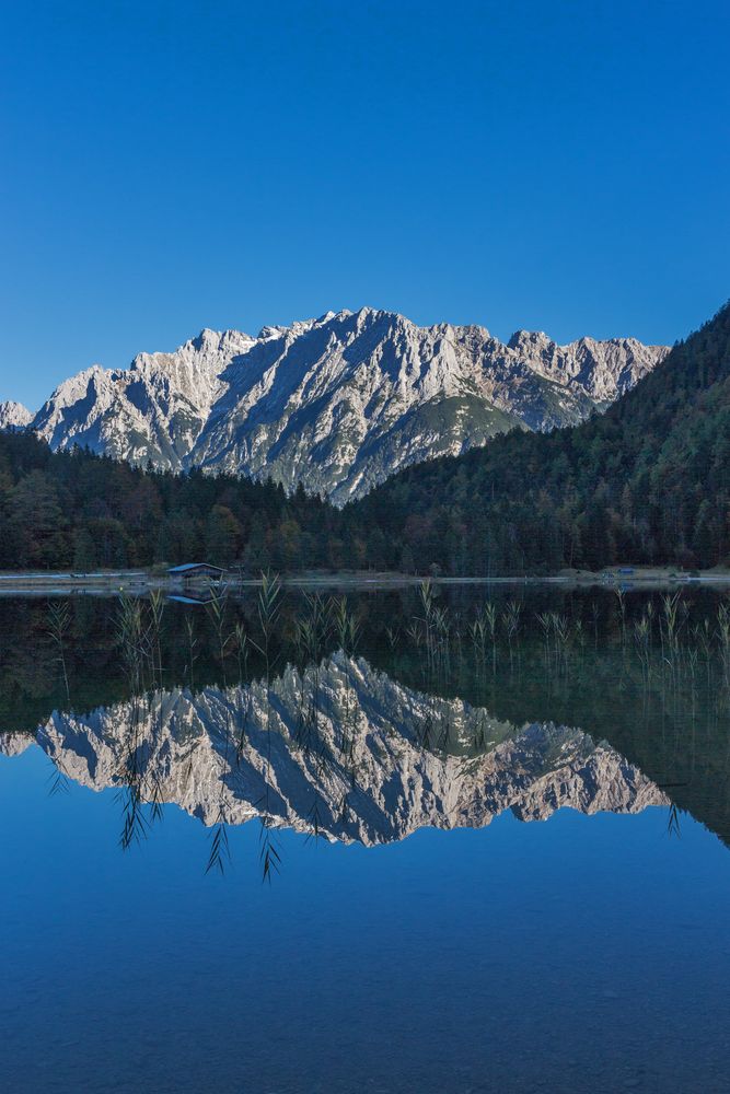 Lautersee mit Blick auf den Wetterstein Foto & Bild | bäume, natur ...