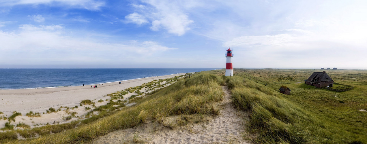 Leuchtturm am Ellenbogen von Sylt Panorama Foto & Bild | deutschland ...