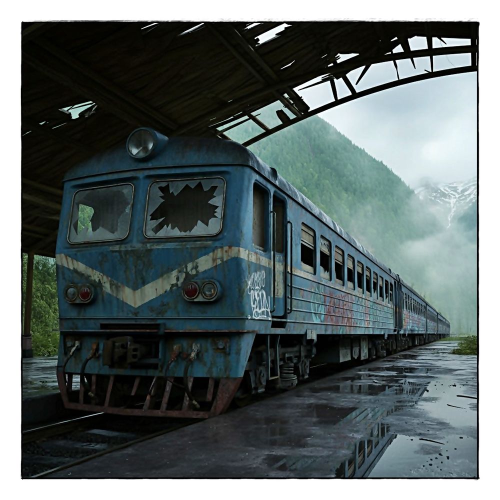 Lost train 3 - Forgotten Station Foto & Bild | art, blau, verlassen ...