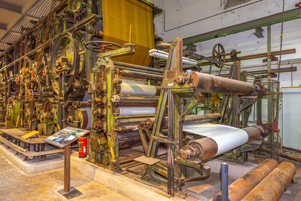 LVR Museum Papiermühle Alte Dombach_Papiermaschine PM 4 Foto & Bild ...