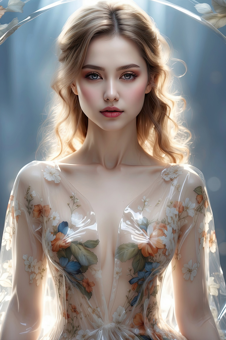 Mädchen in einem transparenten Kleid Foto & Bild | ki-generierte bilder, ki - menschen, ki ...