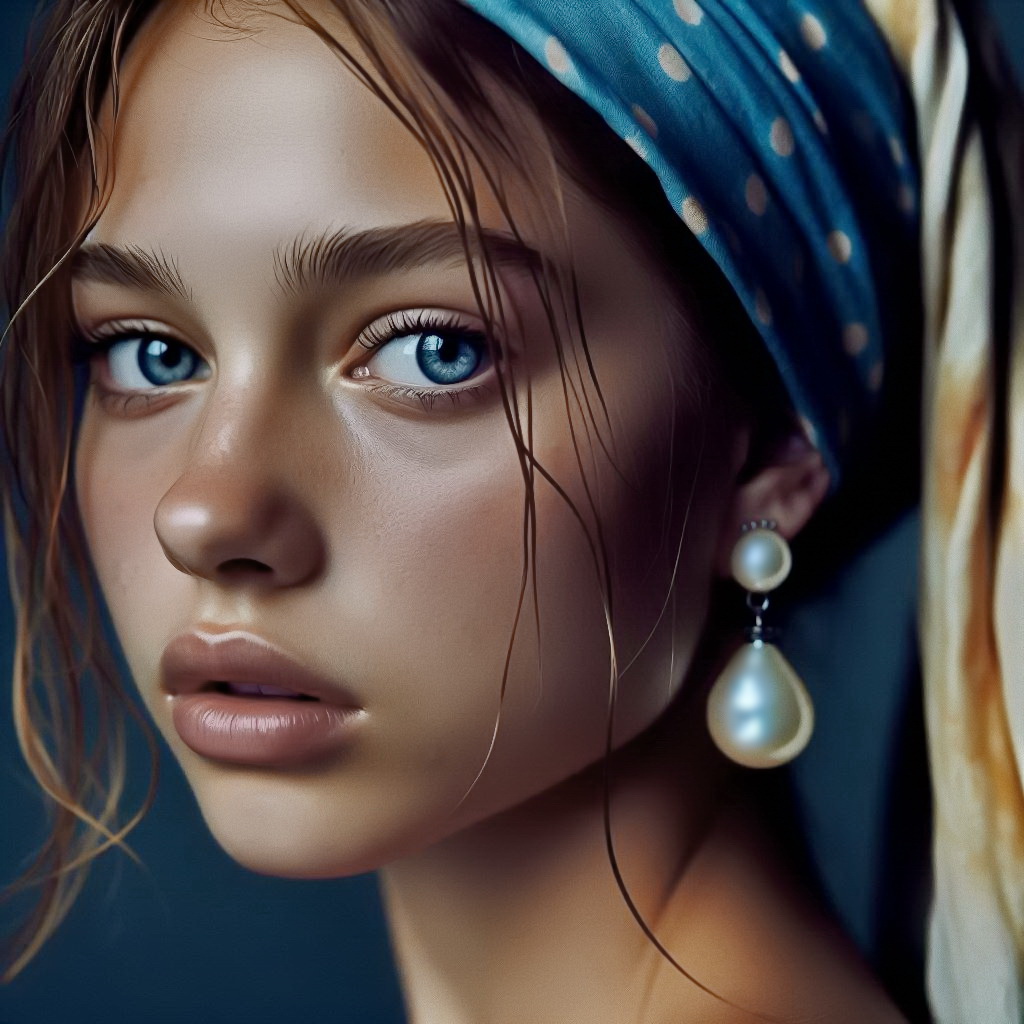 Mädchen mit Perlenohring (KI) Foto & Bild | digiart, digitale, generierte Bilder auf fotocommunity