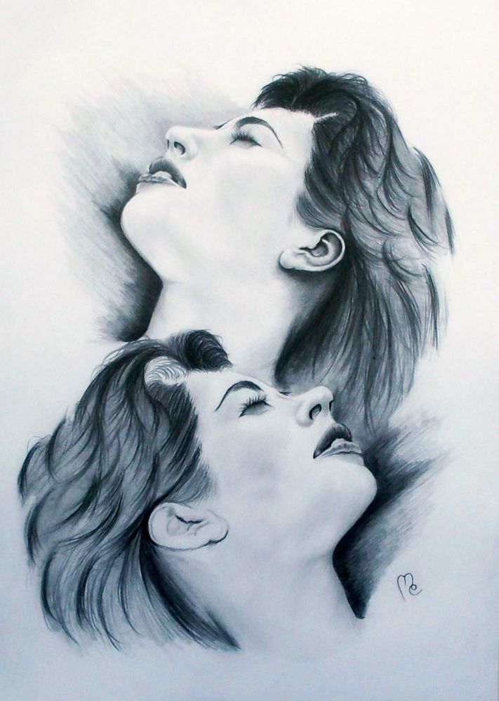 Malerei - Zeichnungen - Mensch - Portrait: Tittel: Zwillinge????? 1 Entwurf Foto & Bild ...