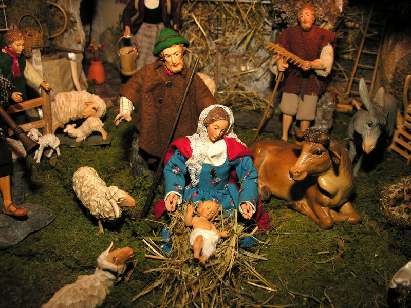 Maria Und Josef Im Stall Krippenfiguren "Heilige Familie: Maria, Josef