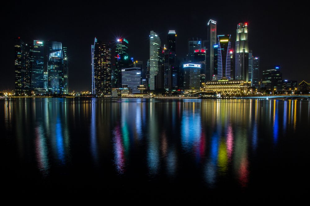 Marina Bay in Singapore by night Foto & Bild | asia, singapore, southeast asia Bilder auf ...