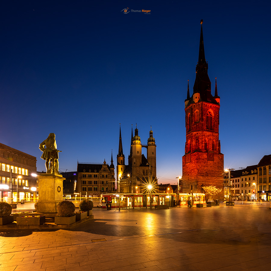 Marktplatz Halle an der Saale Foto & Bild | world, dokumentation, nacht ...