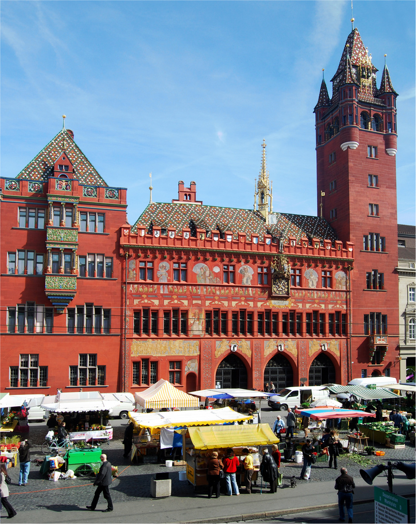 Markttreiben am " Basler Rathaus " Foto & Bild | europe, schweiz ...