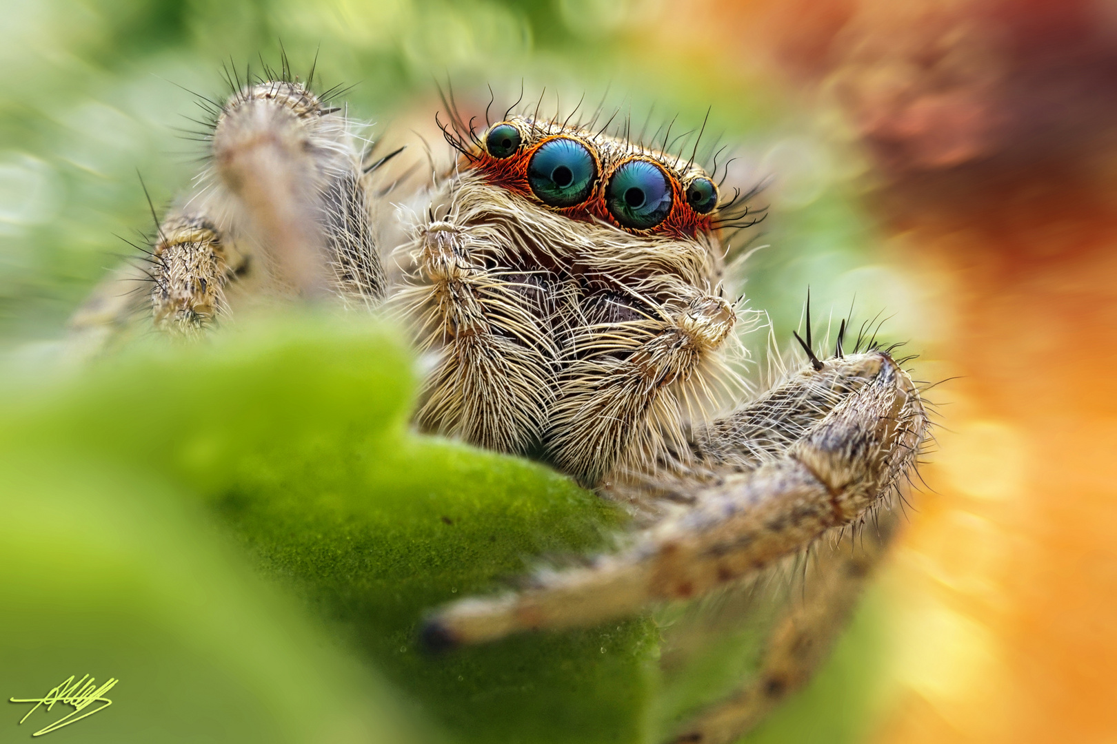 Marpissa pomatia Weibchen Foto & Bild | tiere, wildlife, spinnen Bilder ...