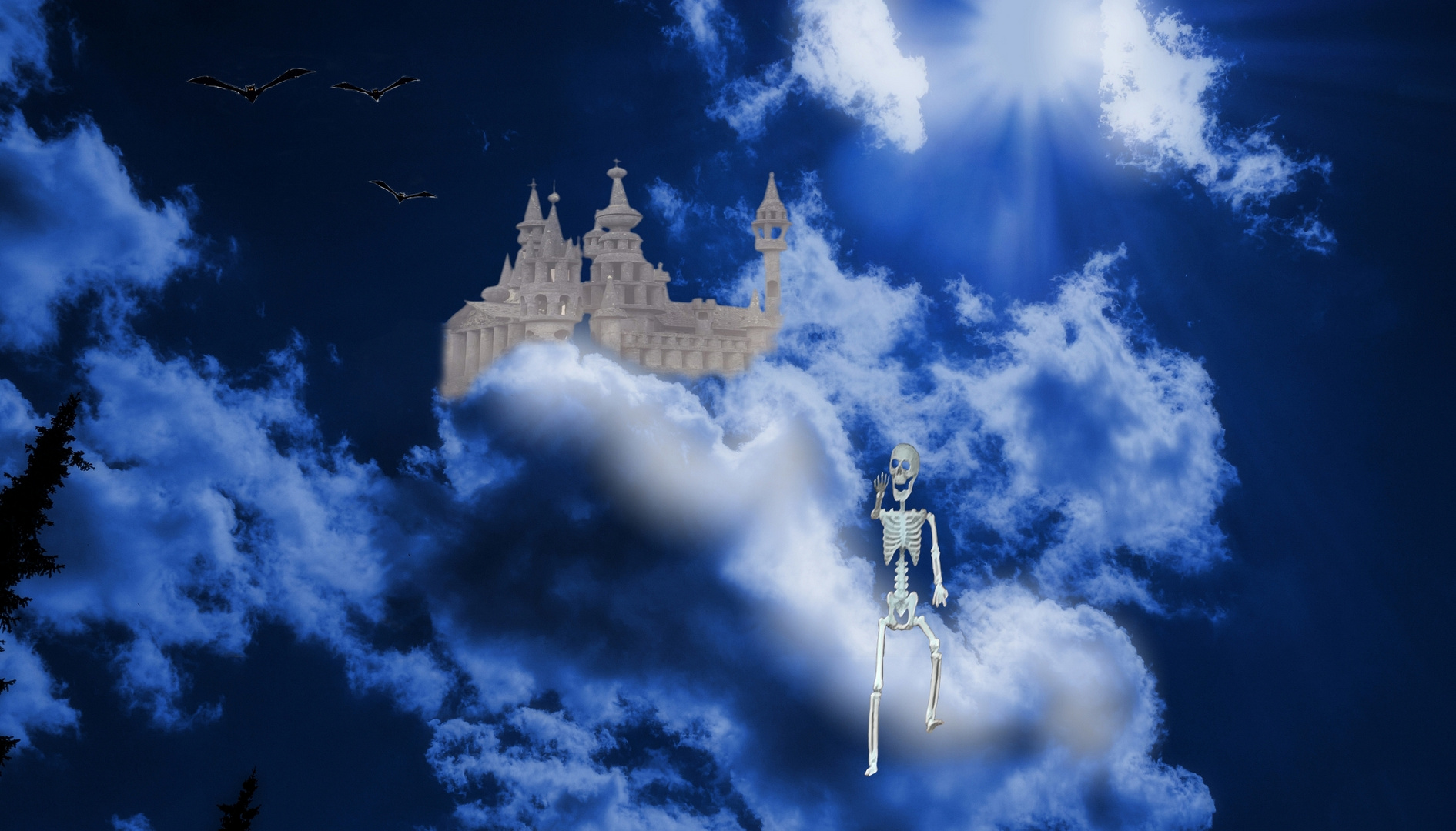 Mein Schloss in den Wolken, Halloweenbild Foto & Bild | fotomontage, composing , composings ...