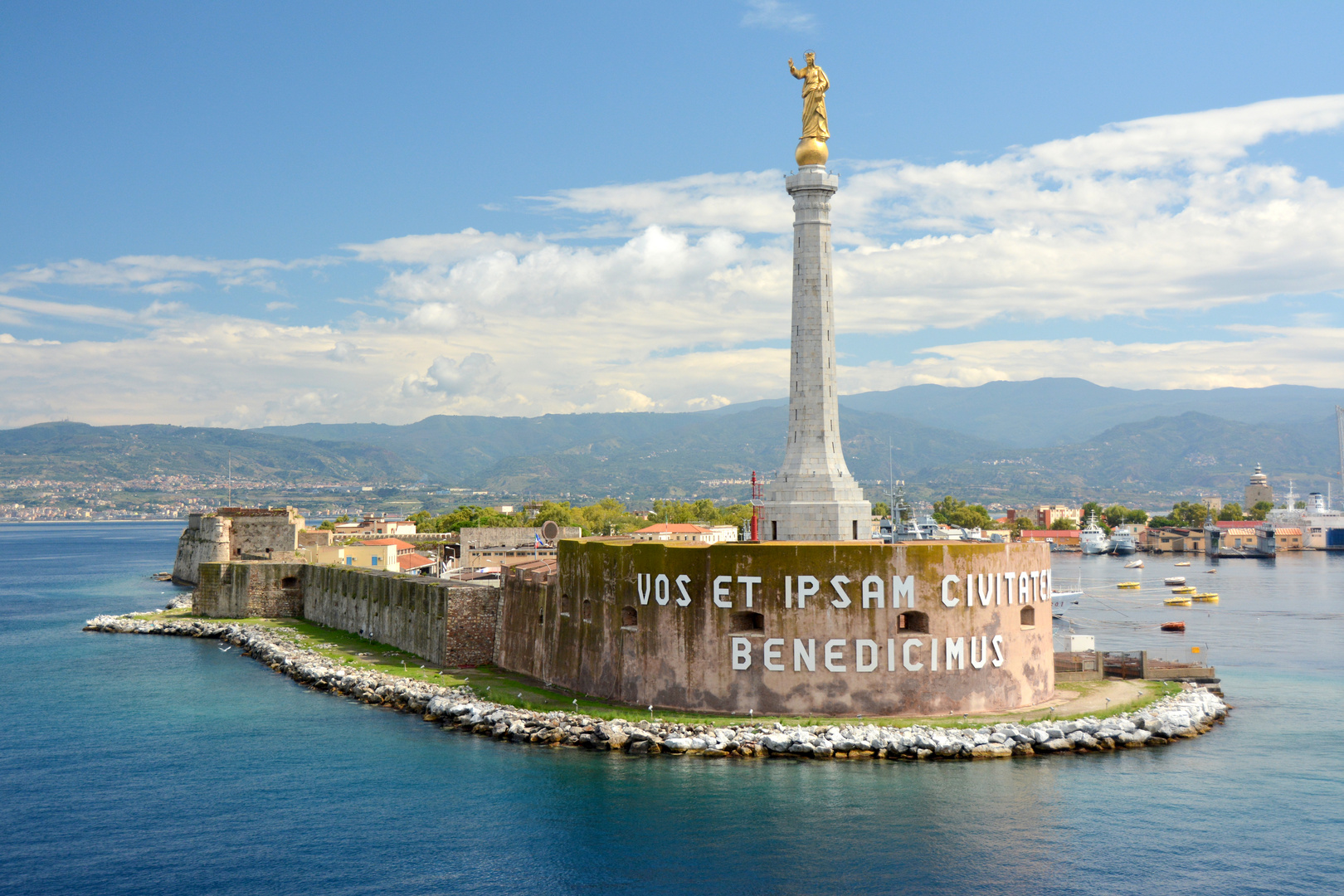 Mittelmeer -Statue Madonna della Lettera Messina Hafen Foto & Bild ...