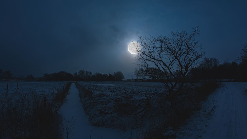 Mondscheinpanorama Foto & Bild | kalt, winter, schnee Bilder auf ...