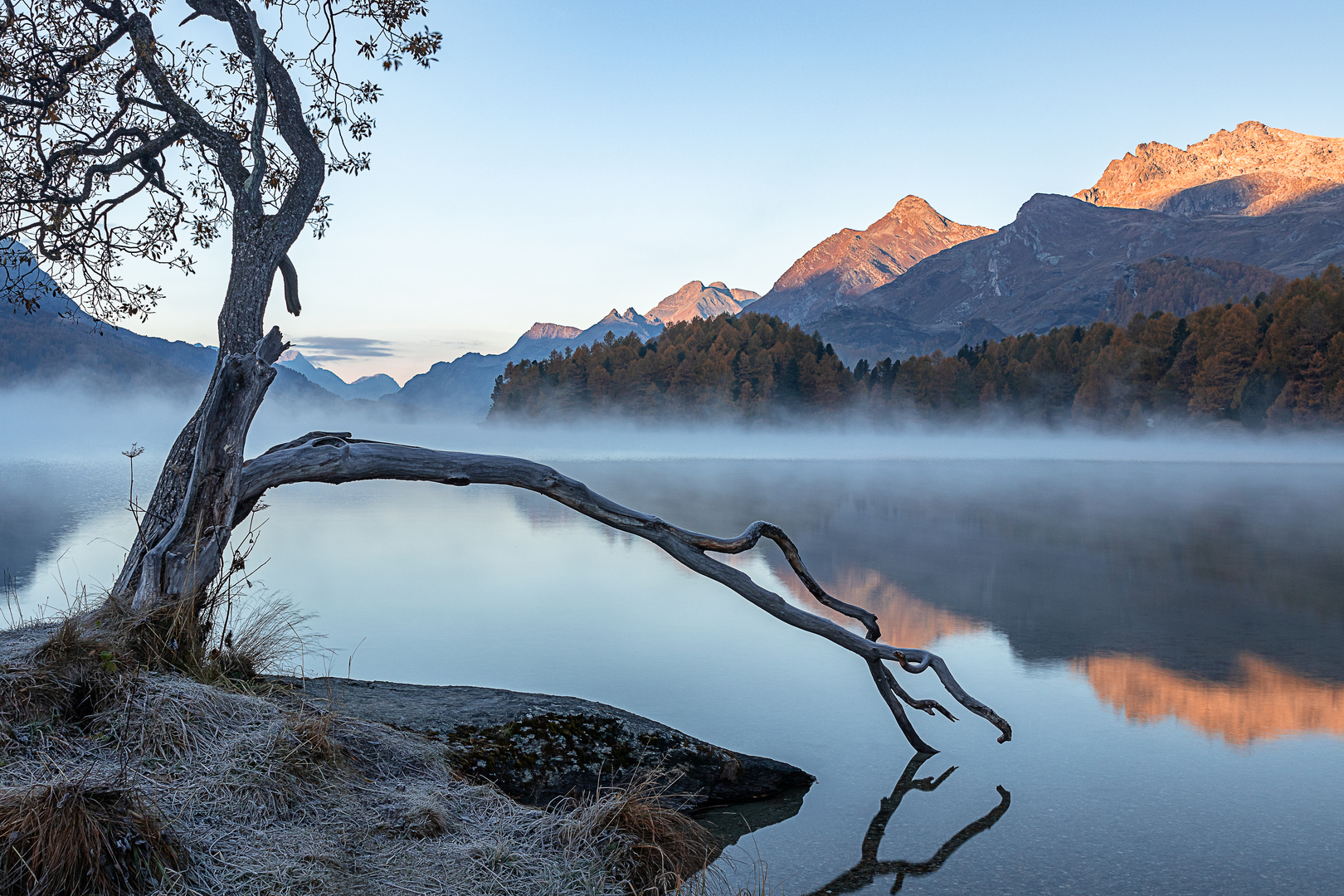 Morgenstimmung am Silsersee Foto & Bild | landschaft, bach, fluss & see ...