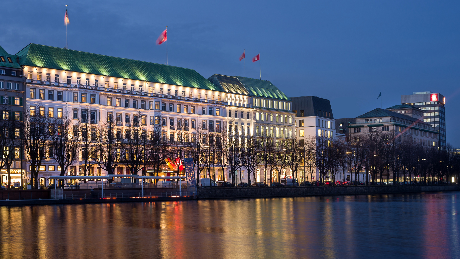 Neuer Jungfernstieg Foto & Bild | world, hamburg, abend Bilder auf ...