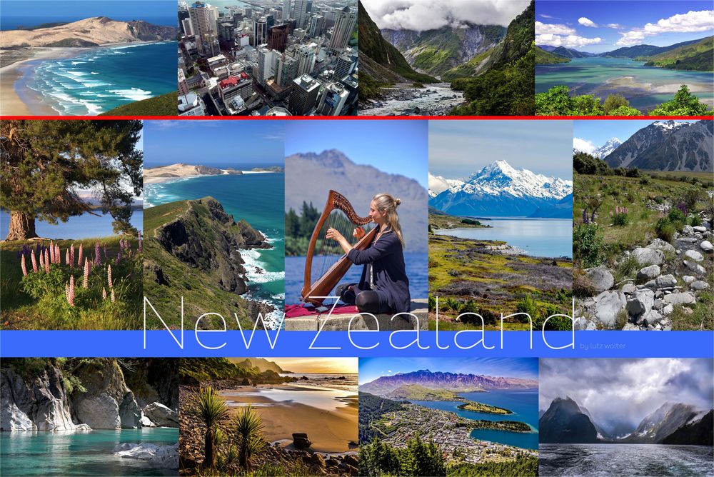 New zealand - Collage Foto & Bild | karten und kalender, world, wasser ...