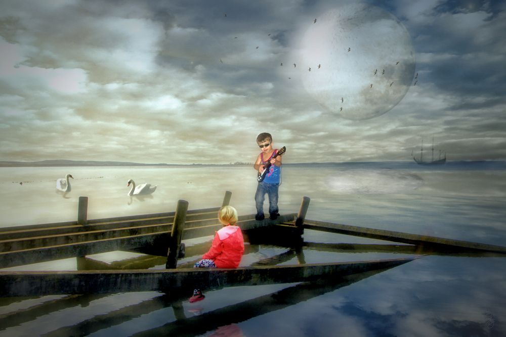 Nimm noch einmal die Gitarre Foto & Bild | fotomontage, landschaften, composing Bilder auf ...