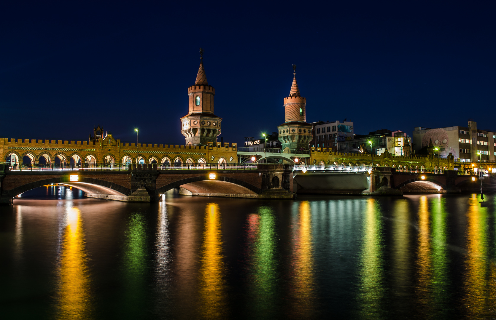 Oberbaumbrücke bei Nacht Foto & Bild | deutschland, europe, berlin ...