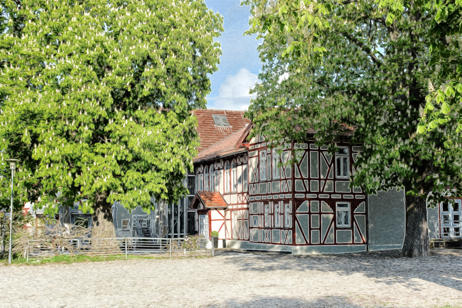 Ochsengarten in Neuhausen auf den Fildern mit Blick auf die Gaststätte ...