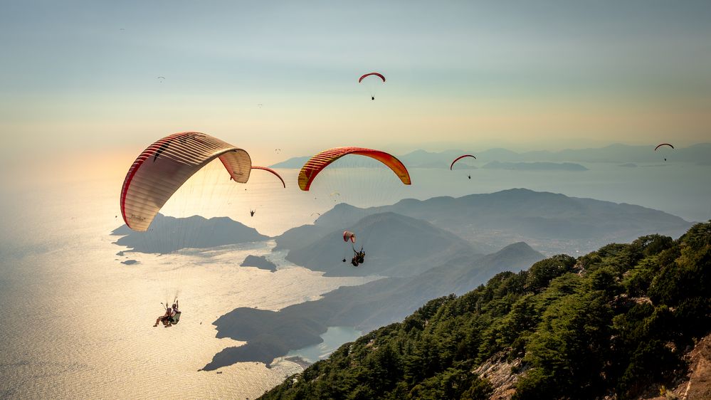 Paragleiten Foto & Bild | europe, turkey, landschaft Bilder auf ...