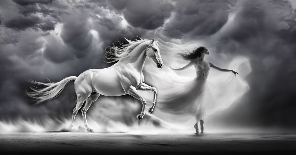 Pferd und Ballerina Foto & Bild | ki - montagen, ki illustration, digiart Bilder auf fotocommunity