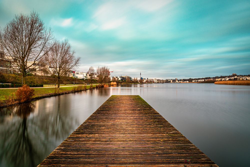 Phönixsee-Steg Foto & Bild | landschaft, himmel, steg Bilder auf ...