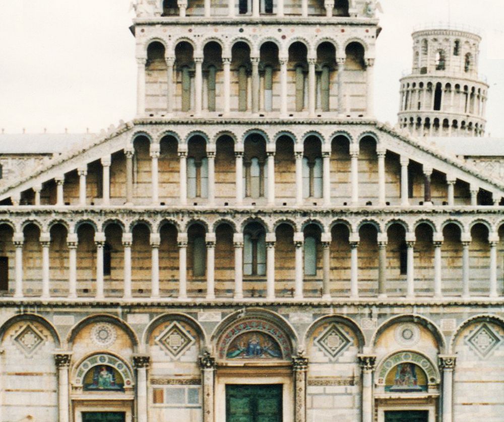 PISA - THE CATHEDRAL - FACADE W. LEANING TOWER photo & image ...