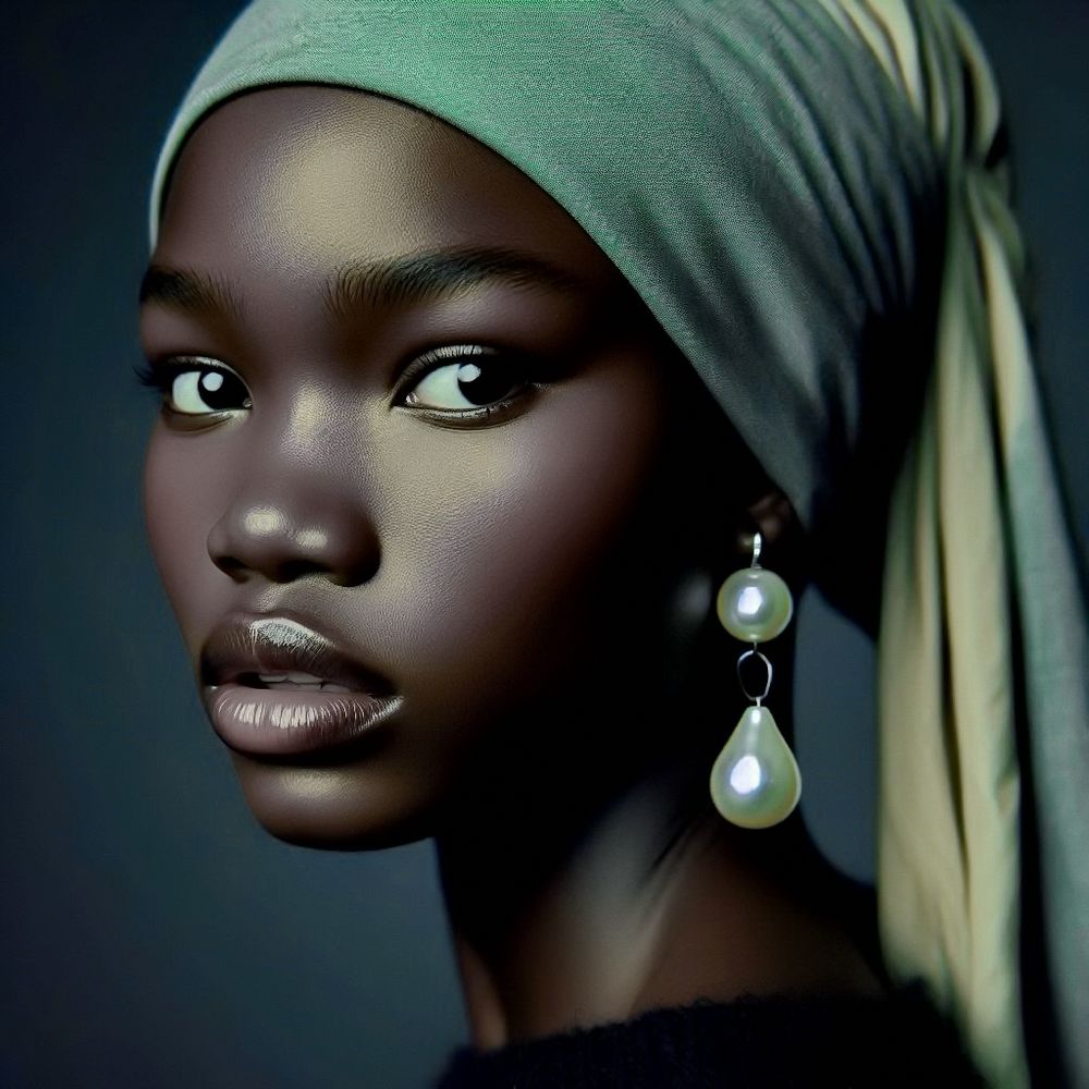 Portrait mit Perlenohring (KI) Foto & Bild | ki-generierte bilder, ki - menschen, ki - portraits ...
