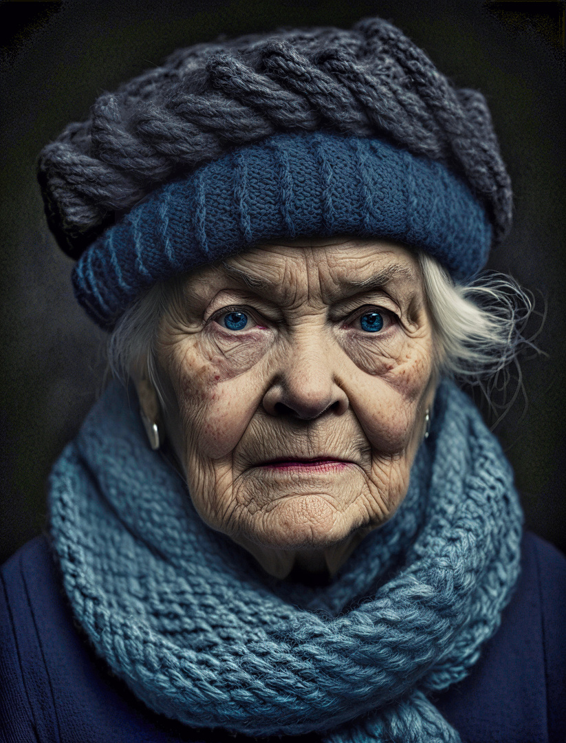 Portrait of a blue-eyed Lady Foto & Bild | ki-generierte bilder, blau ...