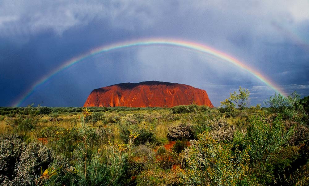 Rainbow over Uluru (Ayers Rock) Foto & Bild | australia & oceania ...