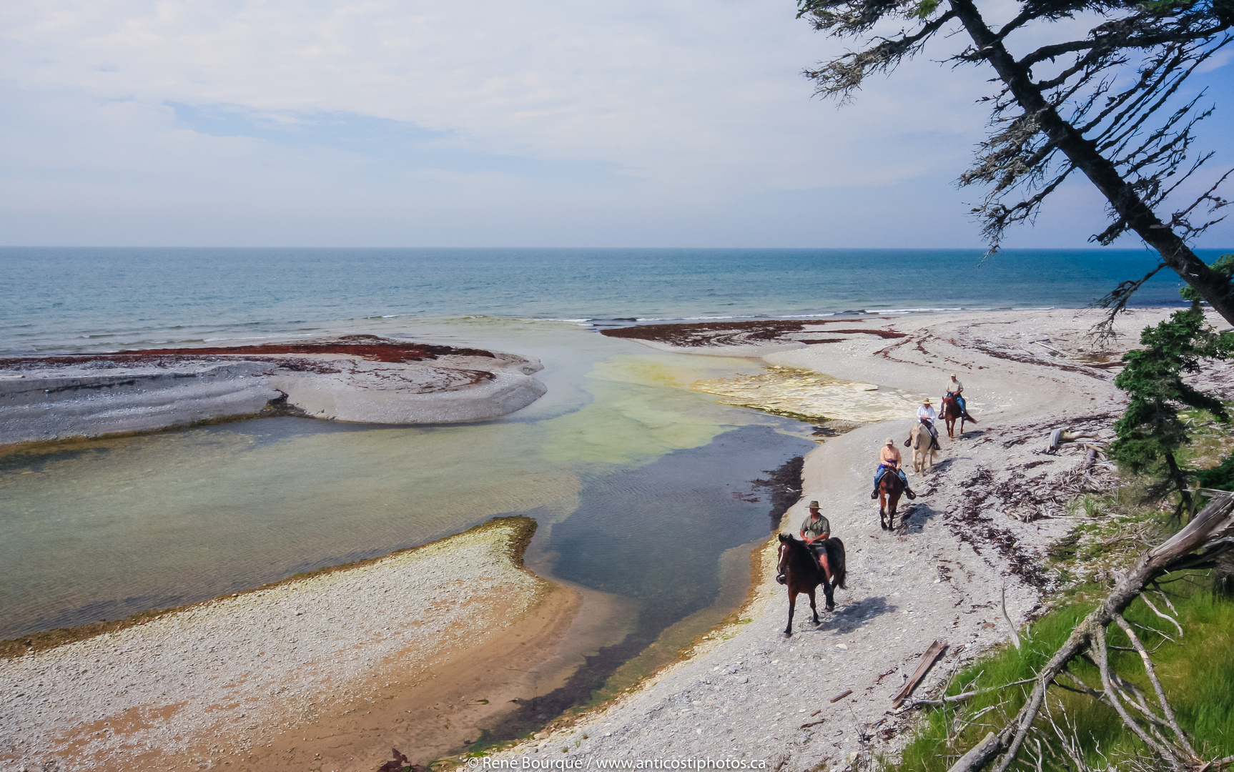 Randonné équestre à l'embouchure de la rivière Chicotte, Anticosti ...