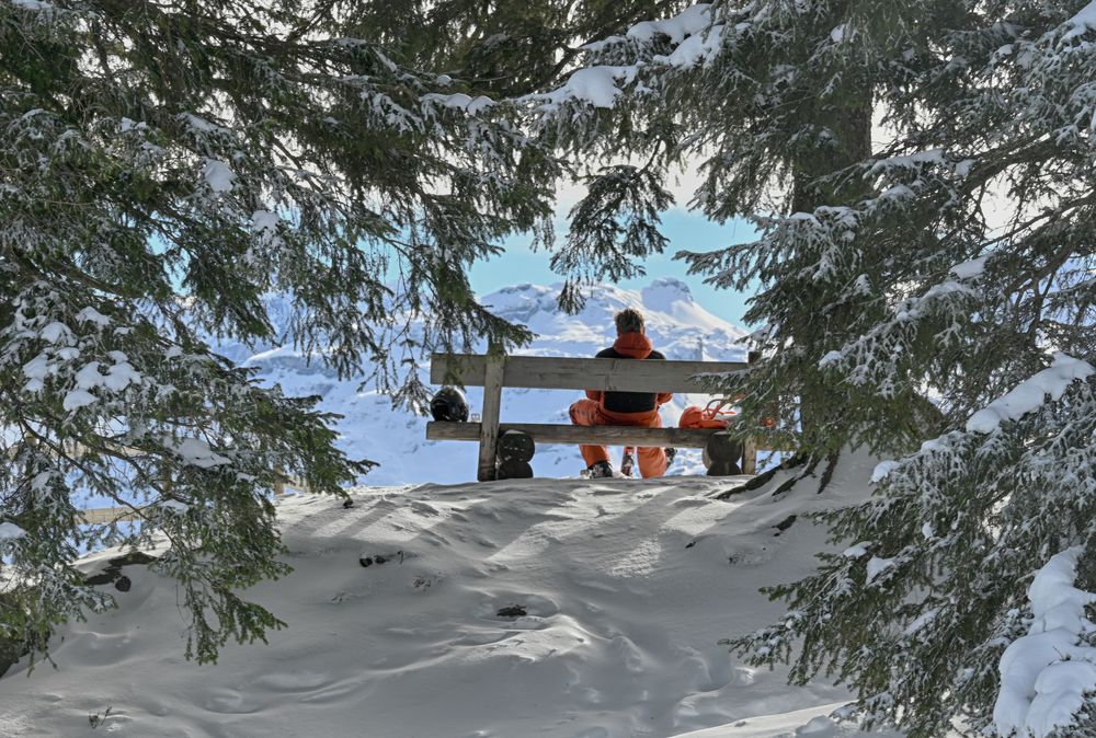 Rast mit Aussicht Foto & Bild | winter, schnee, bank Bilder auf fotocommunity