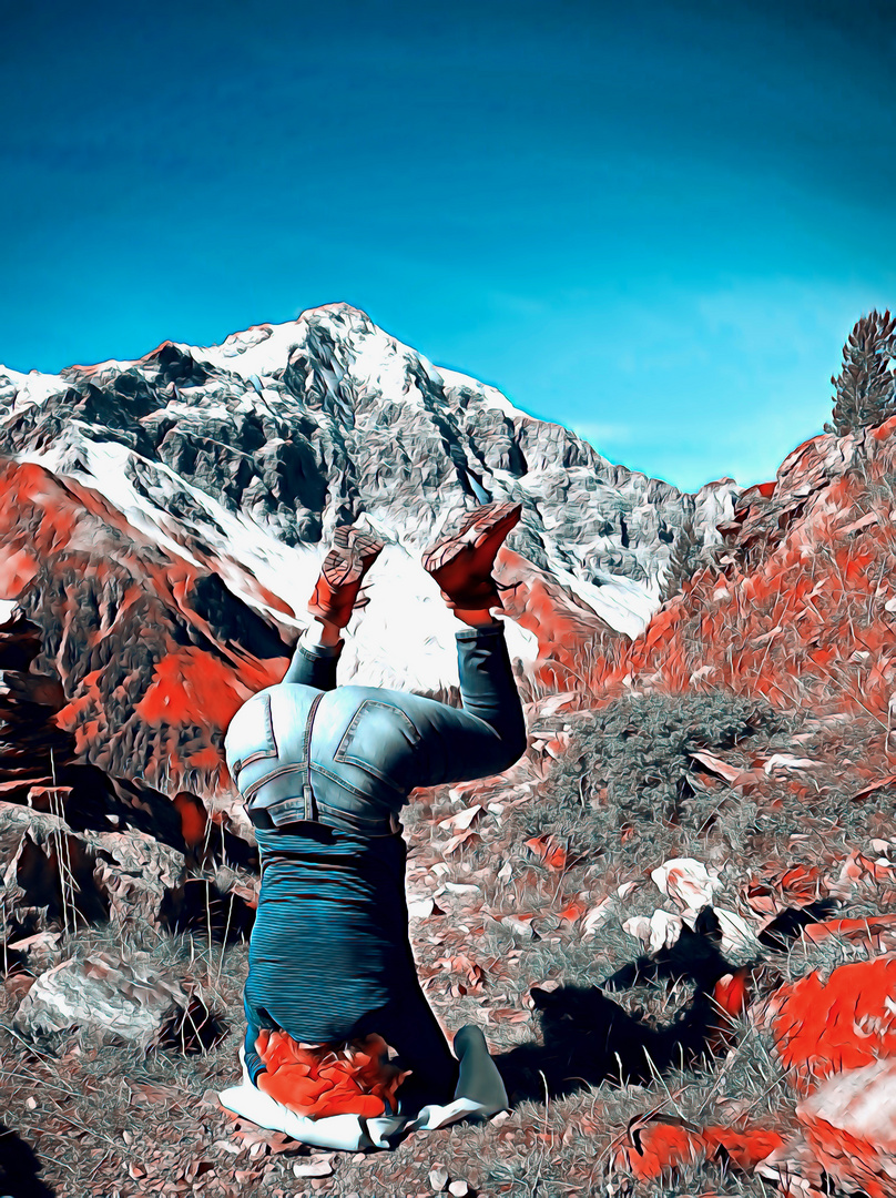 Red-blue Mountain Headstand (2022) Foto & Bild | bearbeitungs - techniken, filtertechniken, rot ...