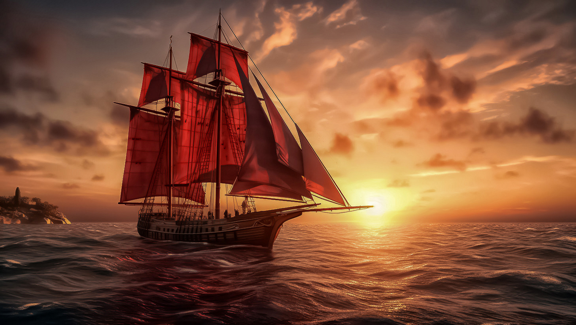 Red Sails in the Sunset Foto & Bild | sonnenuntergang, surreal, meer Bilder auf fotocommunity