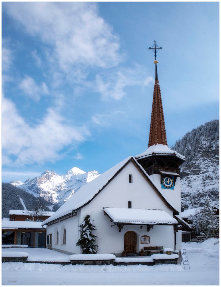 Reformierte Kirche Kandersteg Foto & Bild | winter, kirche, schweiz ...