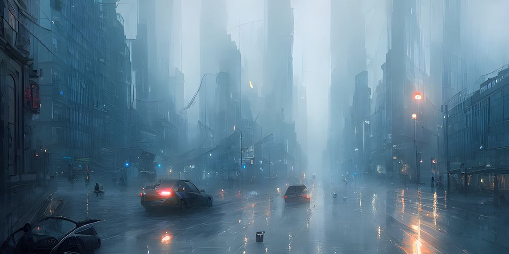 Regen in der großen Stadt I Foto & Bild | ki - montagen, nebel - regen, art Bilder auf fotocommunity