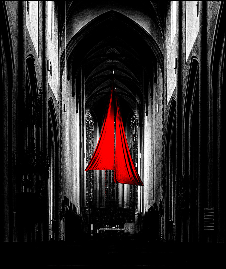 " rotes Tuch " Foto & Bild | digiart, colorkey, architektur Bilder auf ...