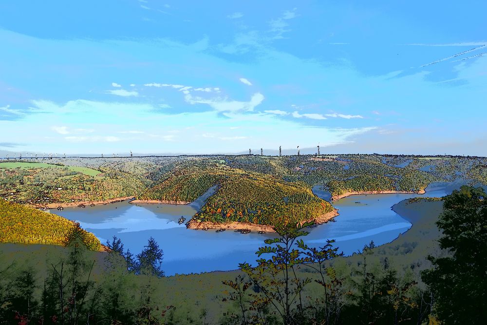 Rursee-Blick (vom Aussichtspunkt Hirschley) Foto & Bild | deutschland ...