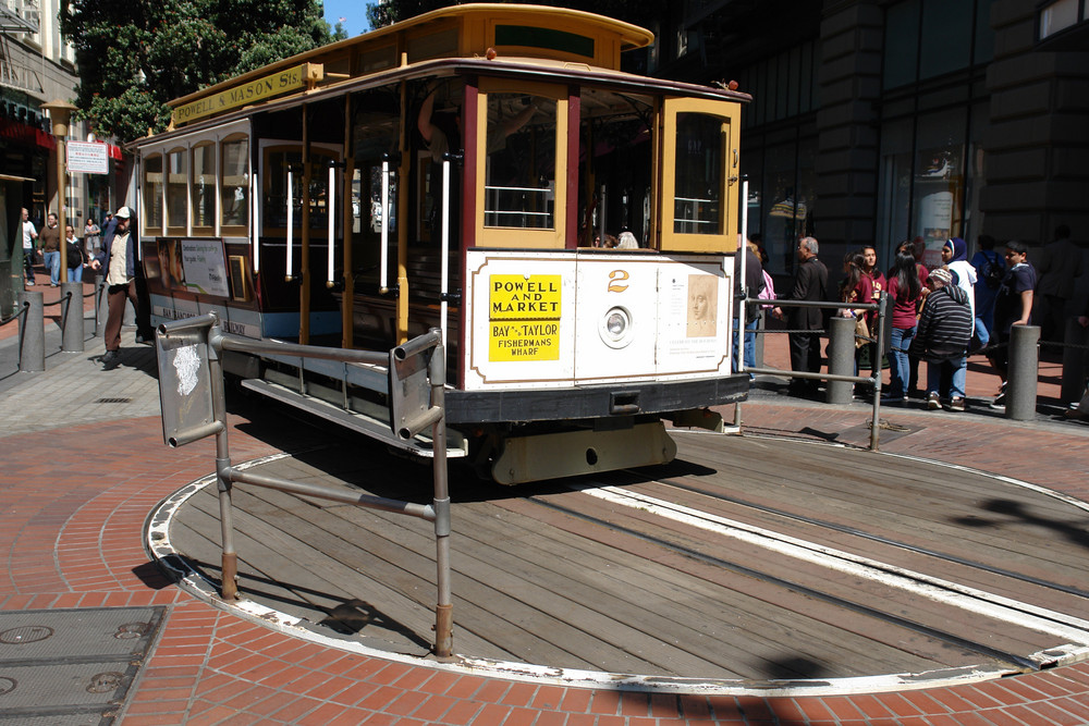 San Francisco Cable Cars Nr 3 Die Bergstation Mit Drehscheibe Foto And Bild