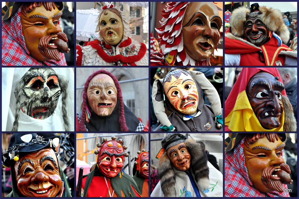 Schwäbisch-alemannische Masken am Narrensprung zu Wangen Foto & Bild ...