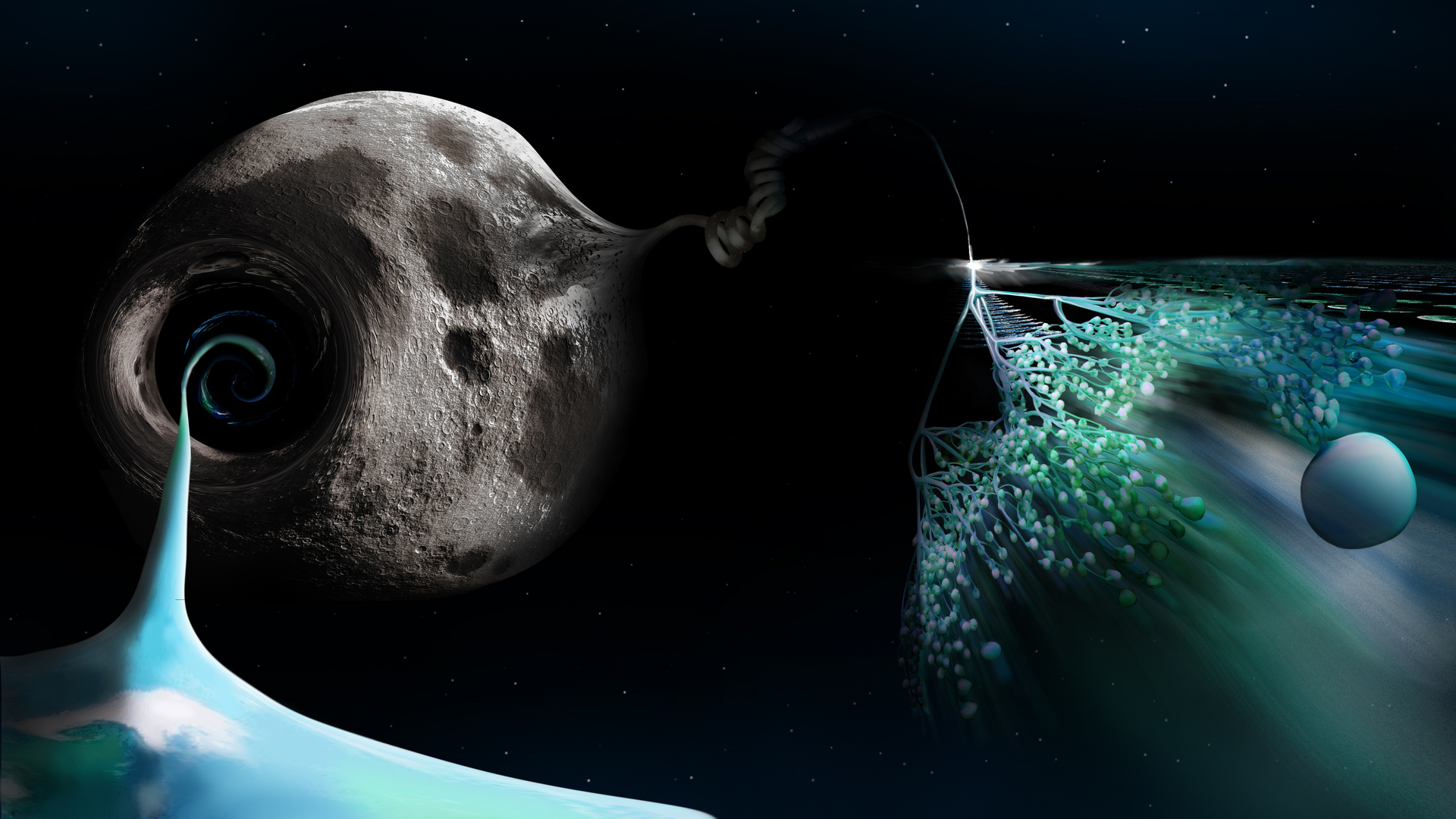 Schwarzes Loch trifft Mond Foto & Bild | digiart- challenge, 157 - der ...