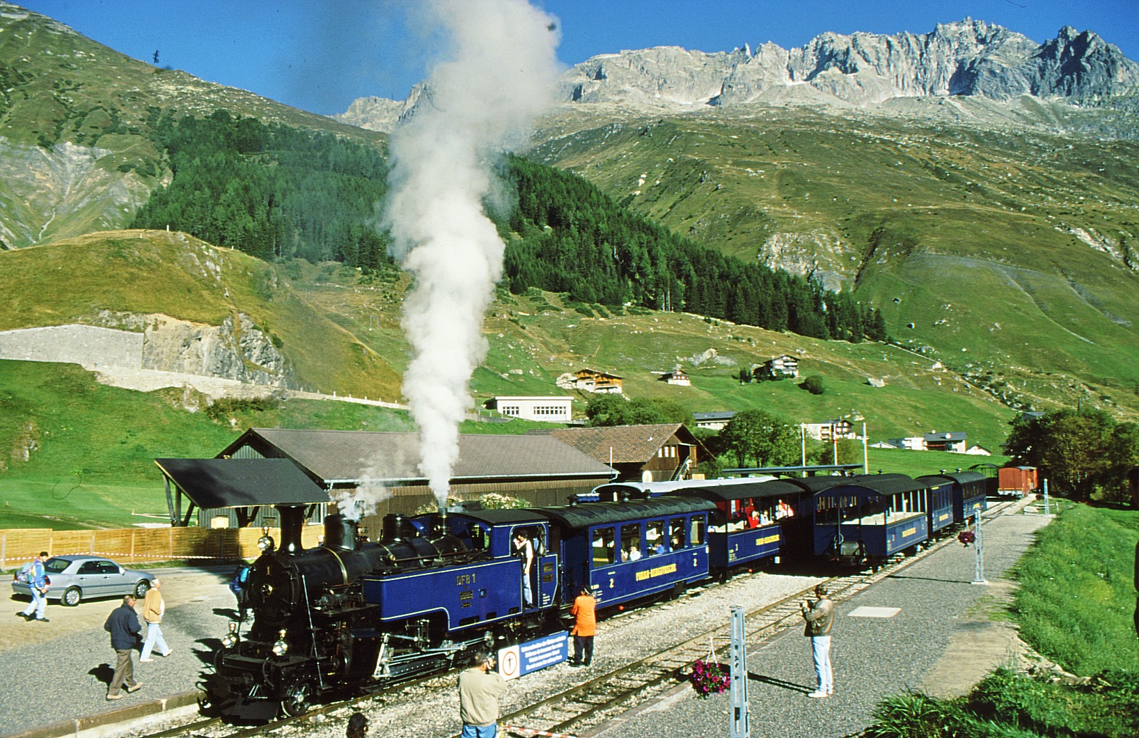 Schweiz: Dampfbahn Furka-Bergstrecke. Hier: Bahnhof Realp UR Foto ...