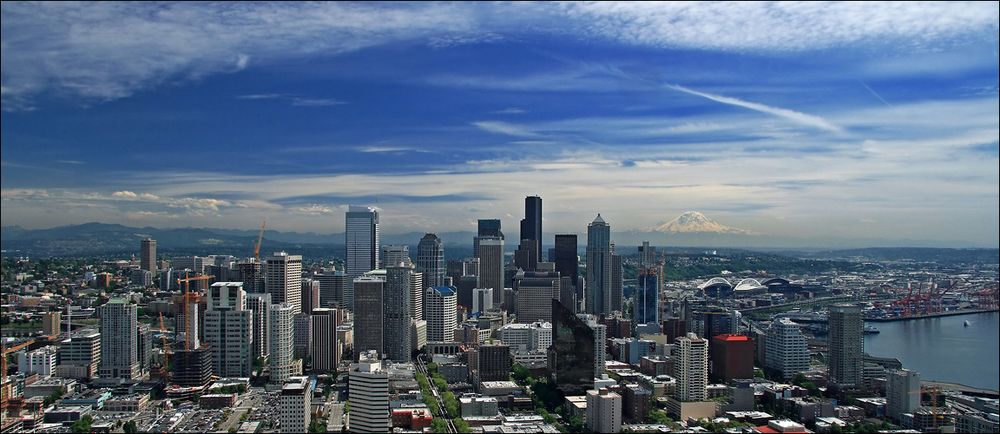 Seattle Skyline & Mount Rainier Foto & Bild | north america, united ...