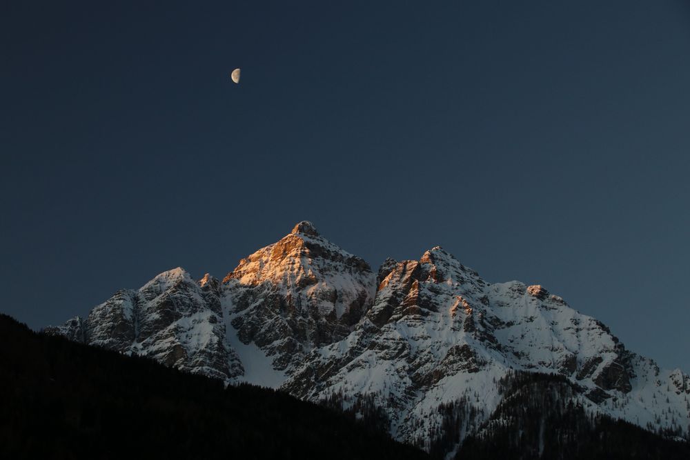 Serles Foto & Bild | landschaft, mond, alpen Bilder auf fotocommunity