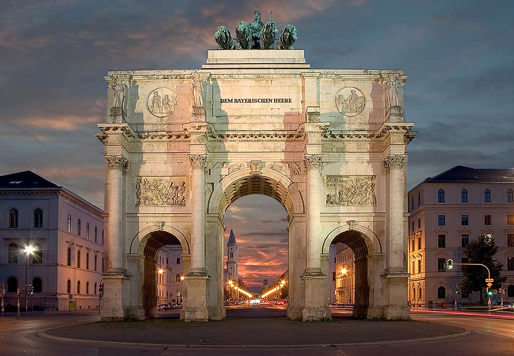 Siegestor in München Foto & Bild | architektur, architektur bei nacht ...
