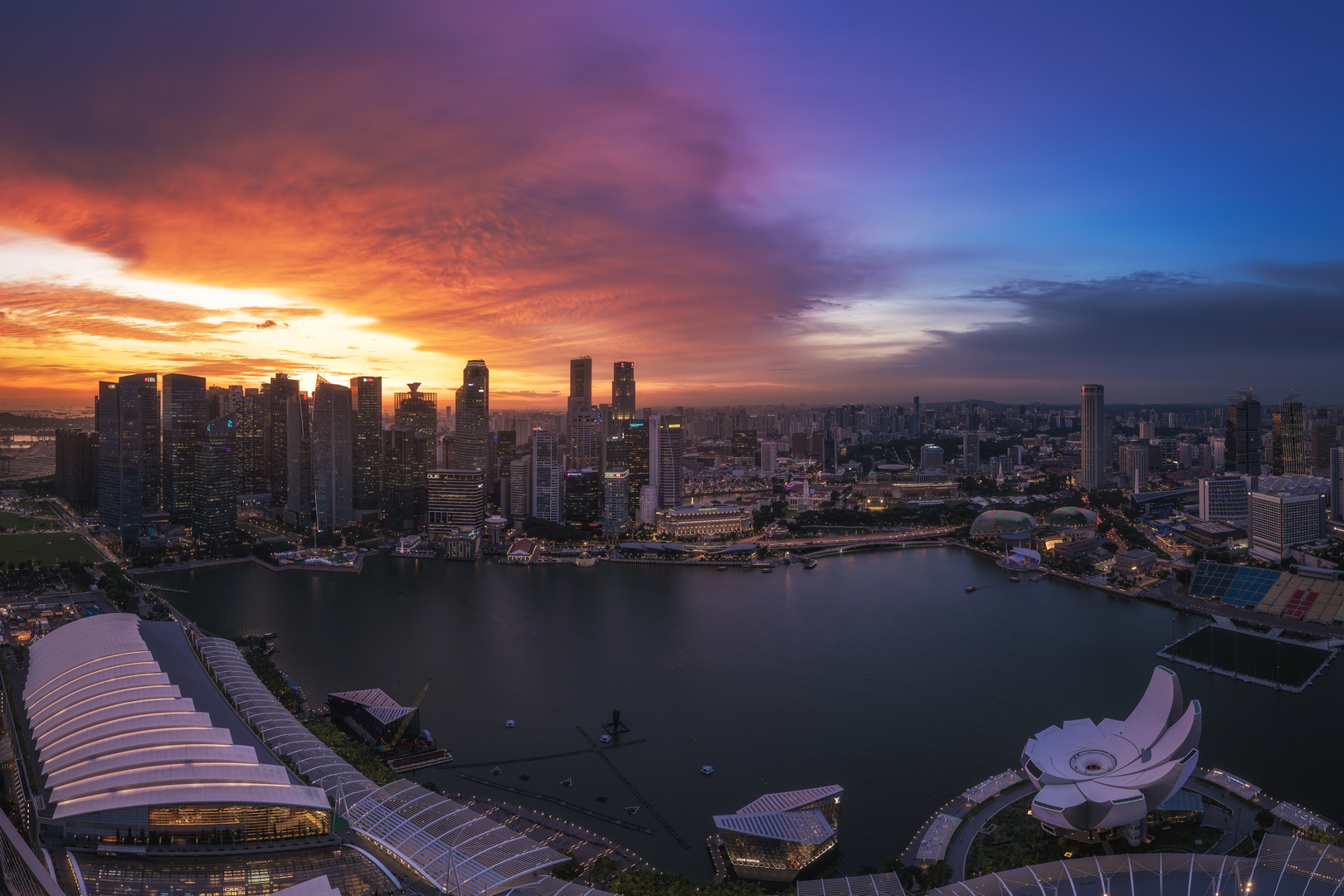 Singapur - Skyline Sunset Foto & Bild | asia, singapore, southeast asia Bilder auf fotocommunity
