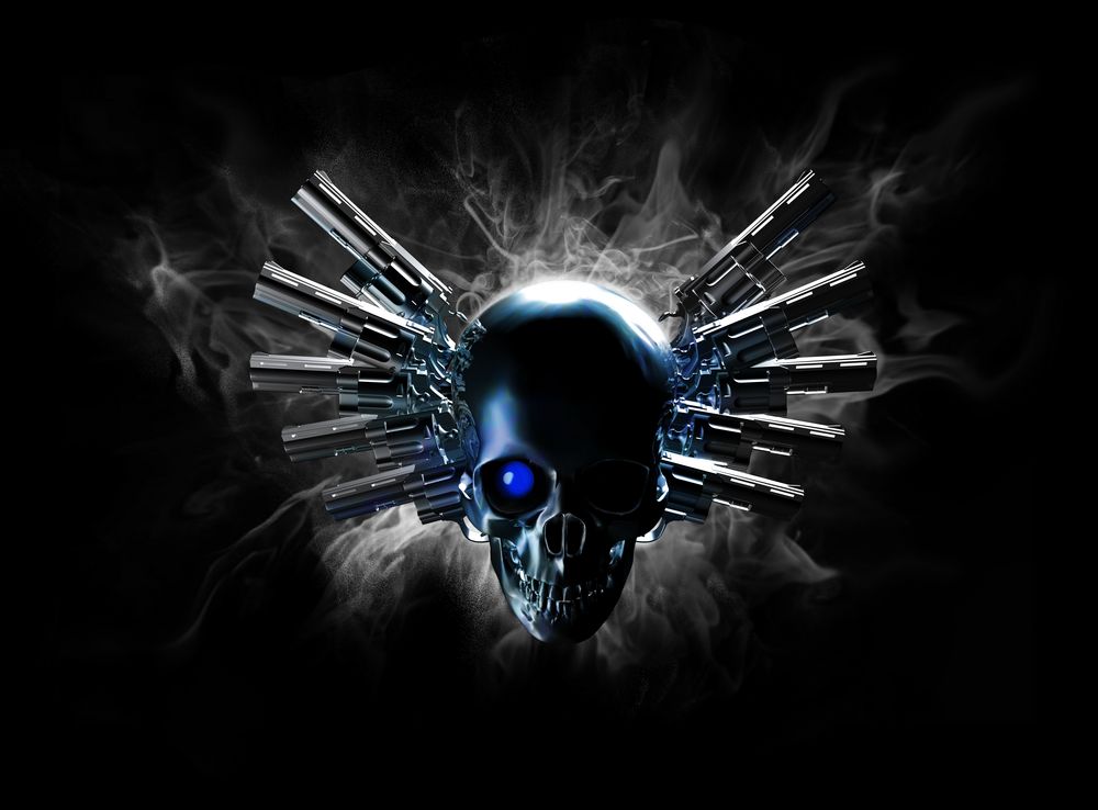 Skull with guns photo & image | abstract, art, skull images at photo ...