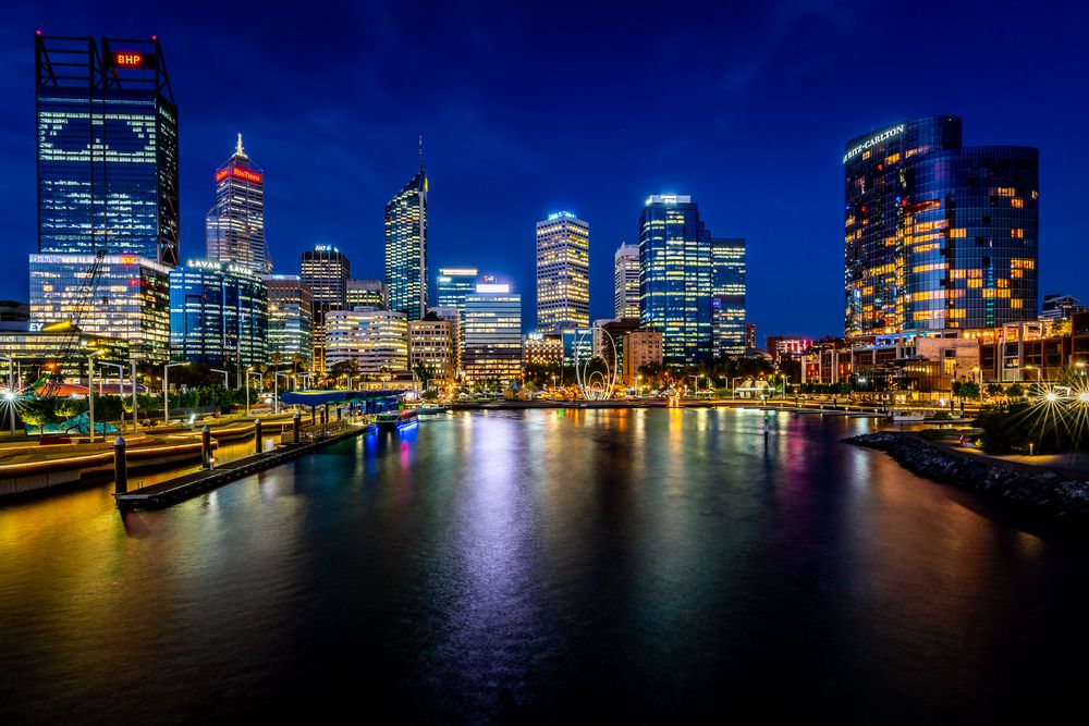 Skylin am Hafen von Perth in Australien Foto & Bild | architektur ...