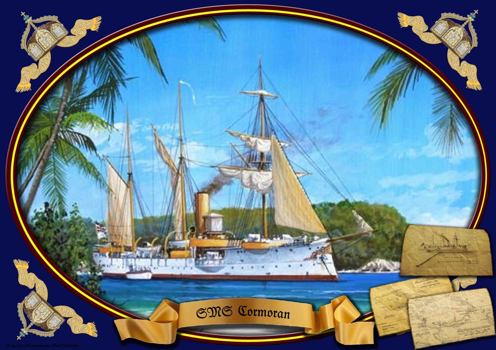 SMS Cormoran vor tropischer Küste Foto & Bild | schiffe und seewege ...