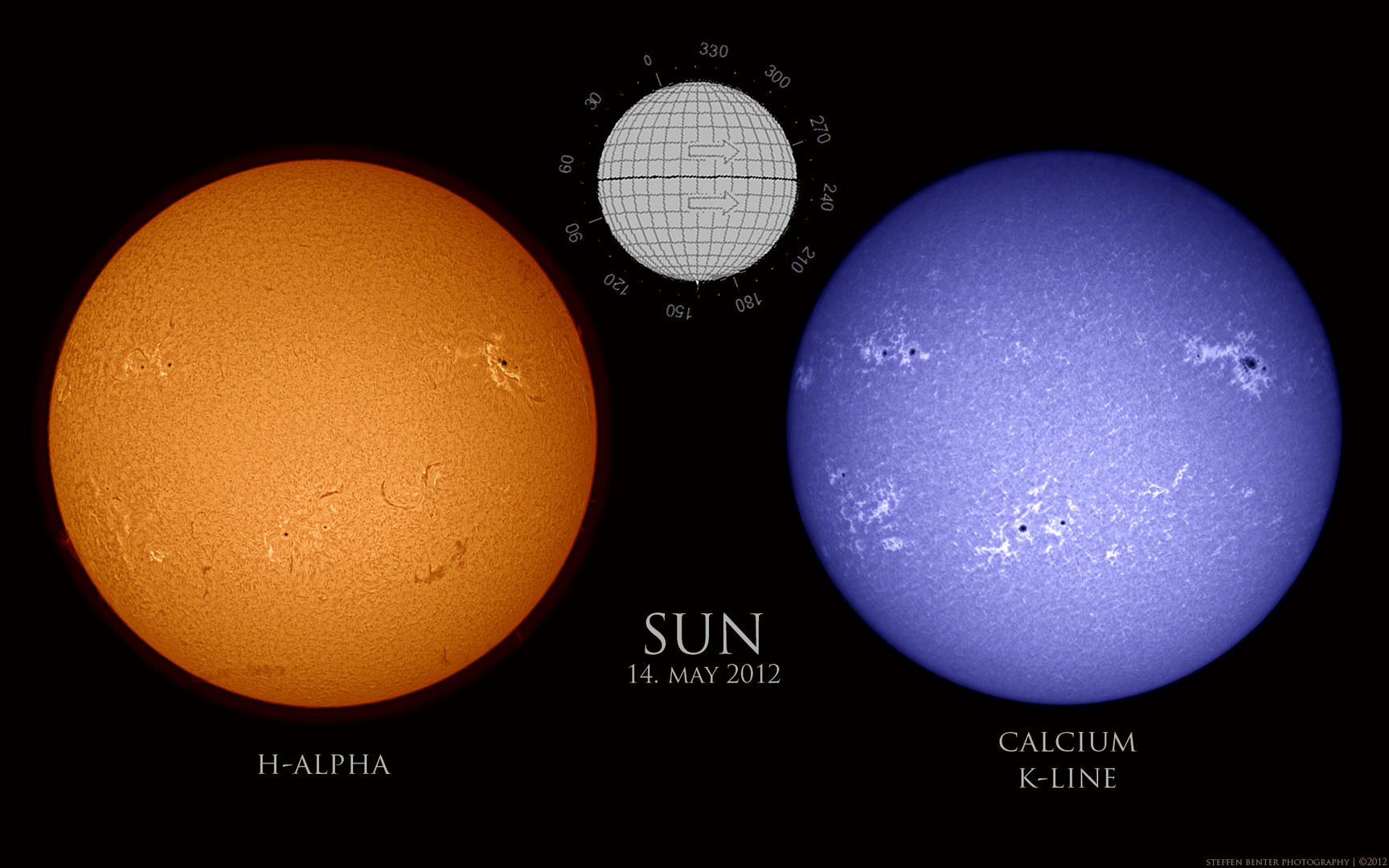 Sonne in H-Alpha und Calcium K-Line Foto & Bild | astrofotografie ...