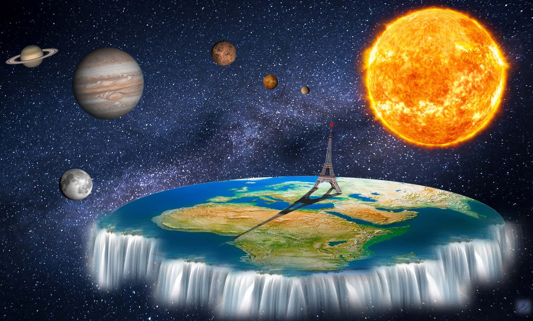 Sonnenuhr - Die Erde ist ja doch eine Scheibe Foto & Bild | fotomontage ...