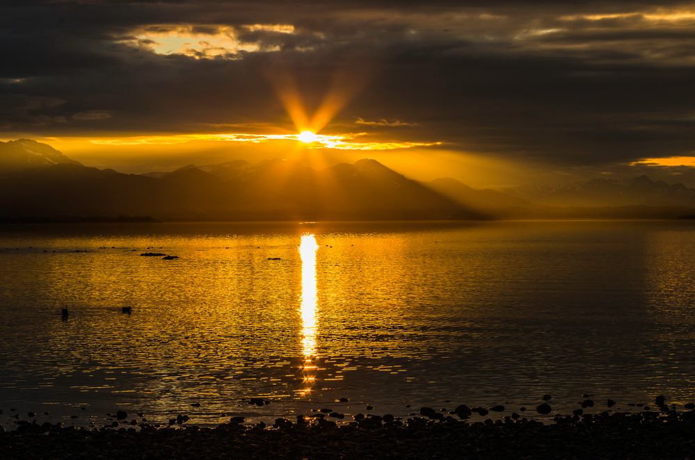 Sonnenuntergang am Chiemsee Foto & Bild | landschaft, bach, fluss & see, see, teich & tümpel ...
